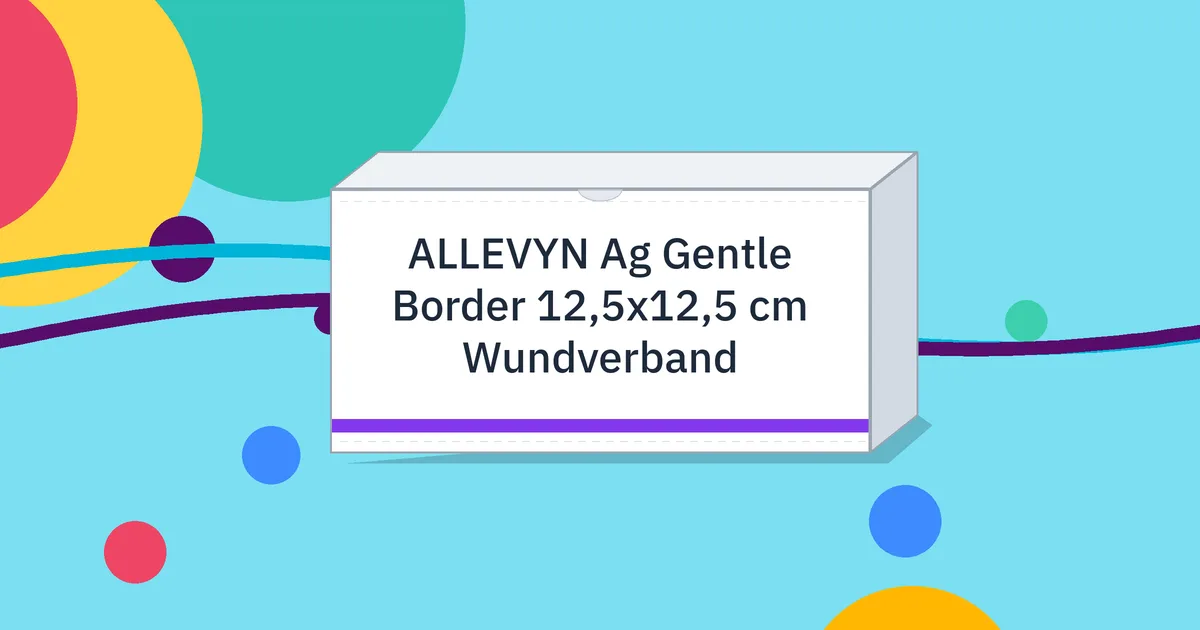 Symbolbild: Packung mit der Aufschrift ALLEVYN Ag Gentle Border 12,5x12,5 cm Wundverband (PZN 12506236) – Verfügbarkeit und Bezug in Apotheken in Frankfurt am Main
