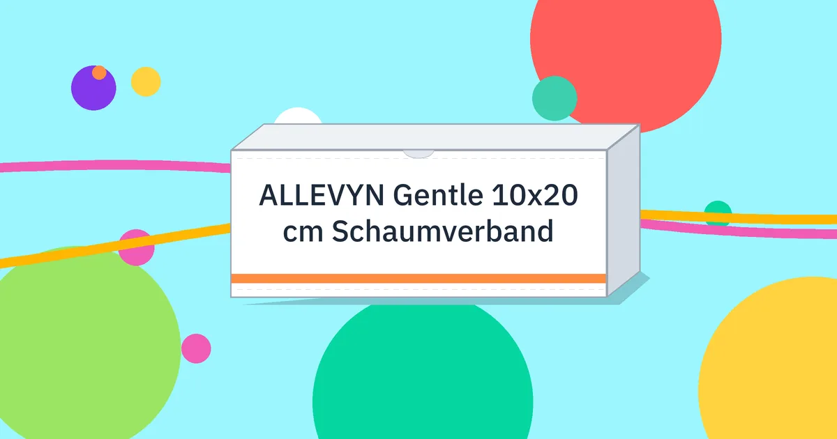 Symbolbild: Packung mit der Aufschrift ALLEVYN Gentle 10x20 cm Schaumverband (PZN 06087396) – Verfügbarkeit und Bezug in Apotheken in Frankfurt am Main