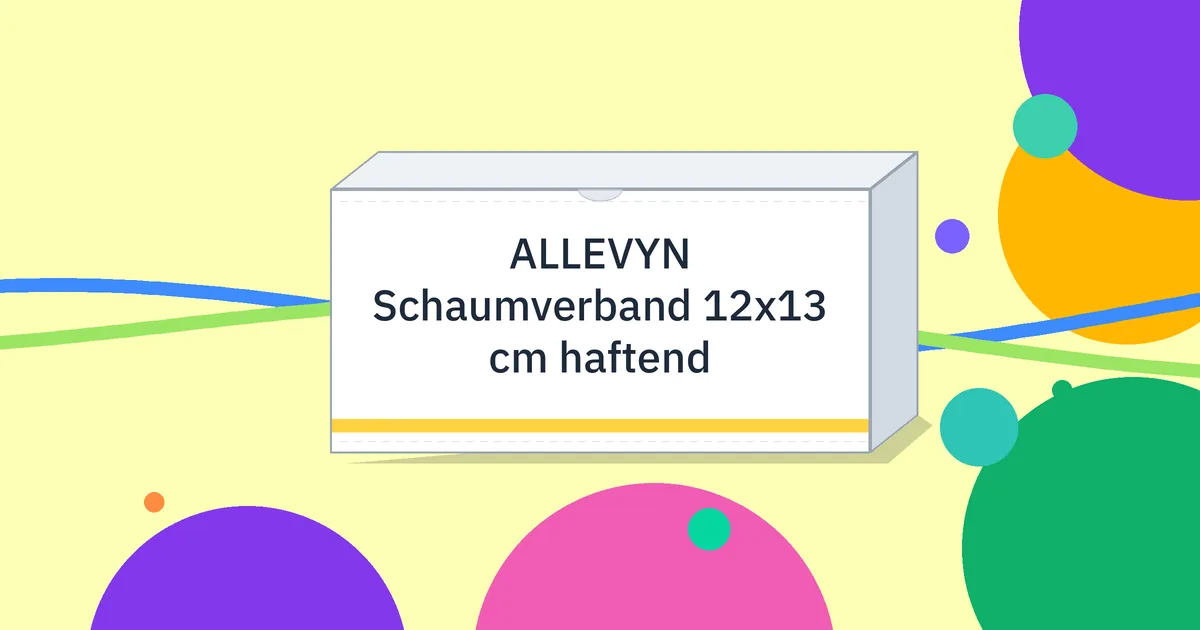 Symbolbild: Packung mit der Aufschrift ALLEVYN Schaumverband 12x13 cm haftend (PZN 19137871) – Verfügbarkeit und Bezug in Apotheken in Frankfurt am Main