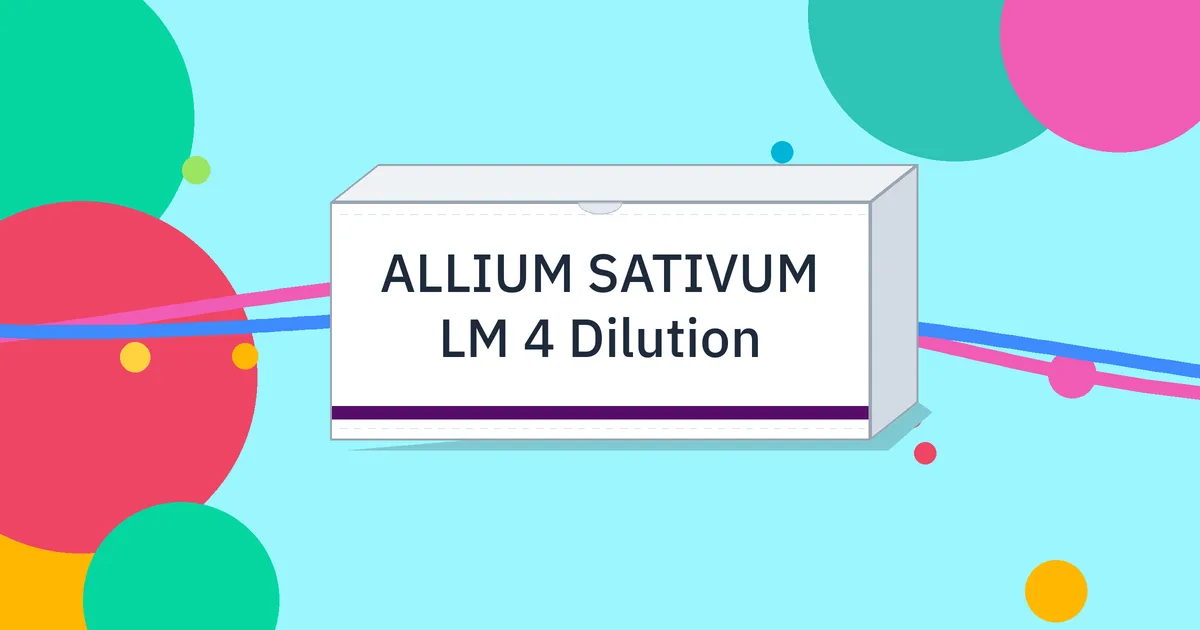 Symbolbild: Packung mit der Aufschrift ALLIUM SATIVUM LM 4 Dilution (PZN 13311440) – Verfügbarkeit und Bezug in Apotheken in Frankfurt am Main