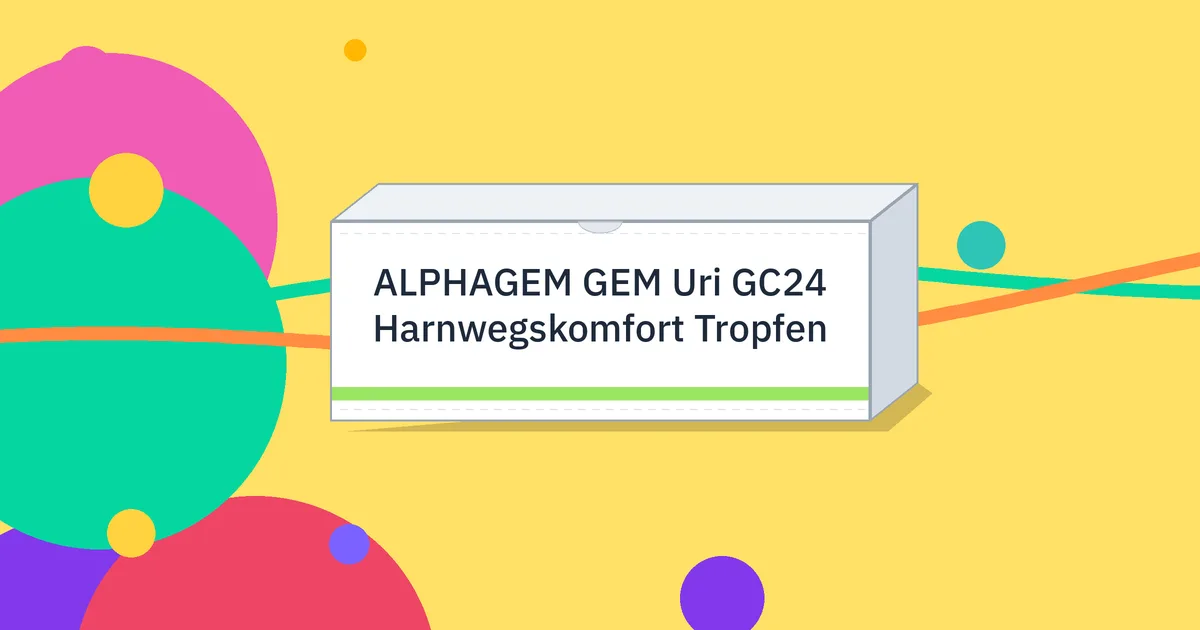 Symbolbild: Packung mit der Aufschrift ALPHAGEM GEM Uri GC24 Harnwegskomfort Tropfen (PZN 20296712) – Verfügbarkeit und Bezug in Apotheken in Frankfurt am Main