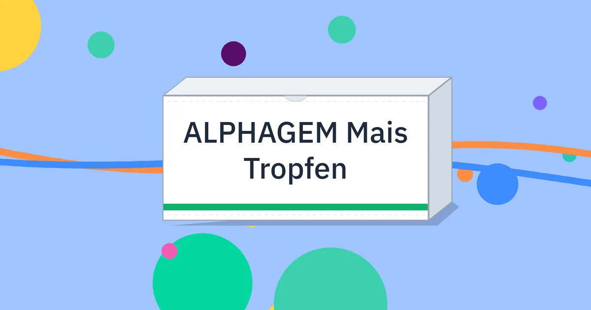 Symbolbild: Packung mit der Aufschrift ALPHAGEM Mais Tropfen (PZN 20298131) – Verfügbarkeit und Bezug in Apotheken in Frankfurt am Main