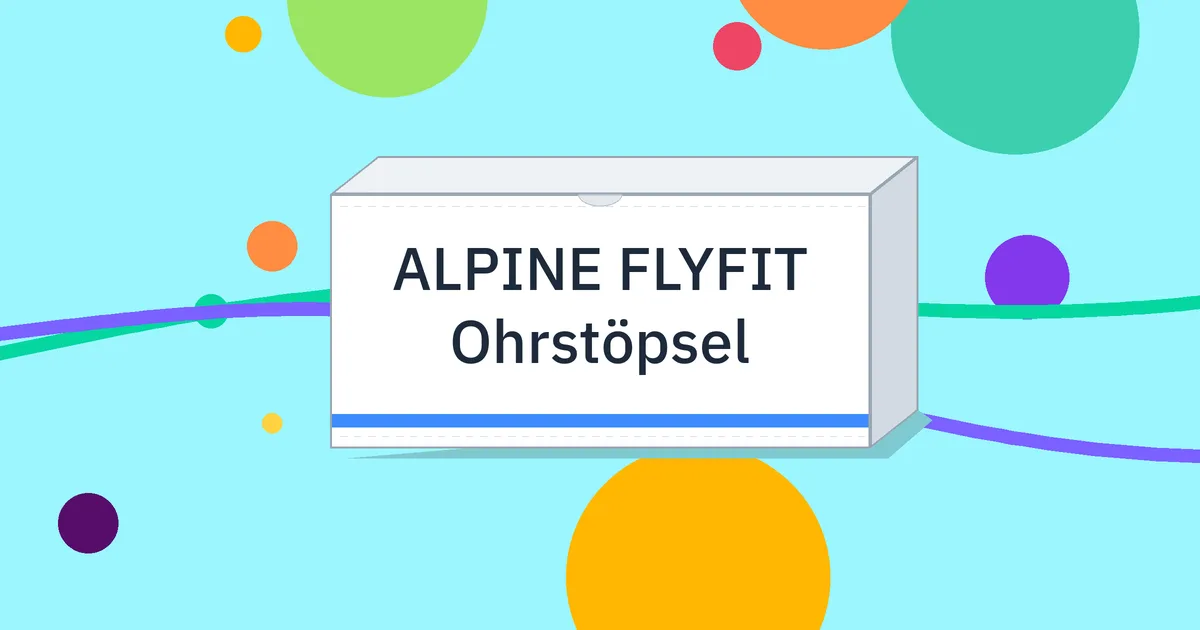 Symbolbild: Packung mit der Aufschrift ALPINE FLYFIT Ohrstöpsel (PZN 10992534) – Verfügbarkeit und Bezug in Apotheken in Frankfurt am Main
