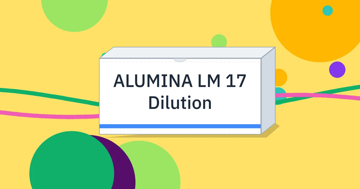 Symbolbild: Packung mit der Aufschrift ALUMINA LM 17 Dilution (PZN 12758506) – Verfügbarkeit und Bezug in Apotheken in Frankfurt am Main