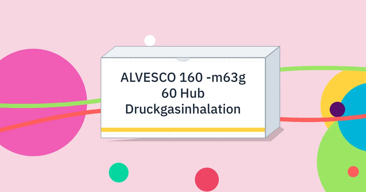 Symbolbild: Packung mit der Aufschrift ALVESCO 160 -m63g 60 Hub Druckgasinhalation (PZN 10298839) – Verfügbarkeit und Bezug in Apotheken in Frankfurt am Main