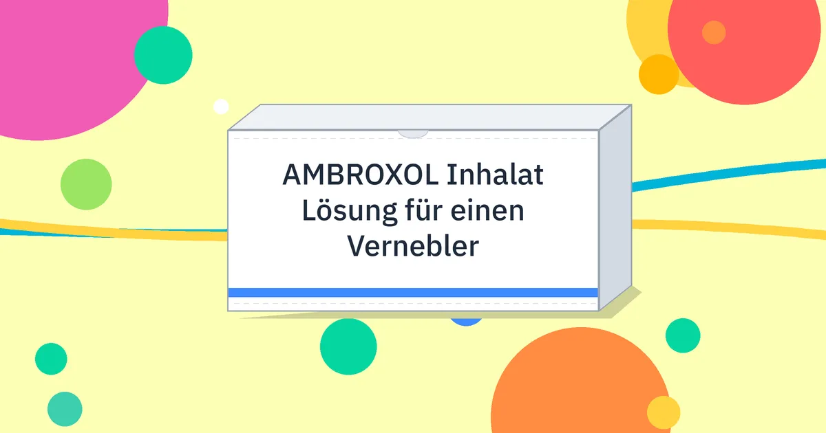 Symbolbild: Packung mit der Aufschrift AMBROXOL Inhalat Lösung für einen Vernebler (PZN 03560550) – Verfügbarkeit und Bezug in Apotheken in Frankfurt am Main