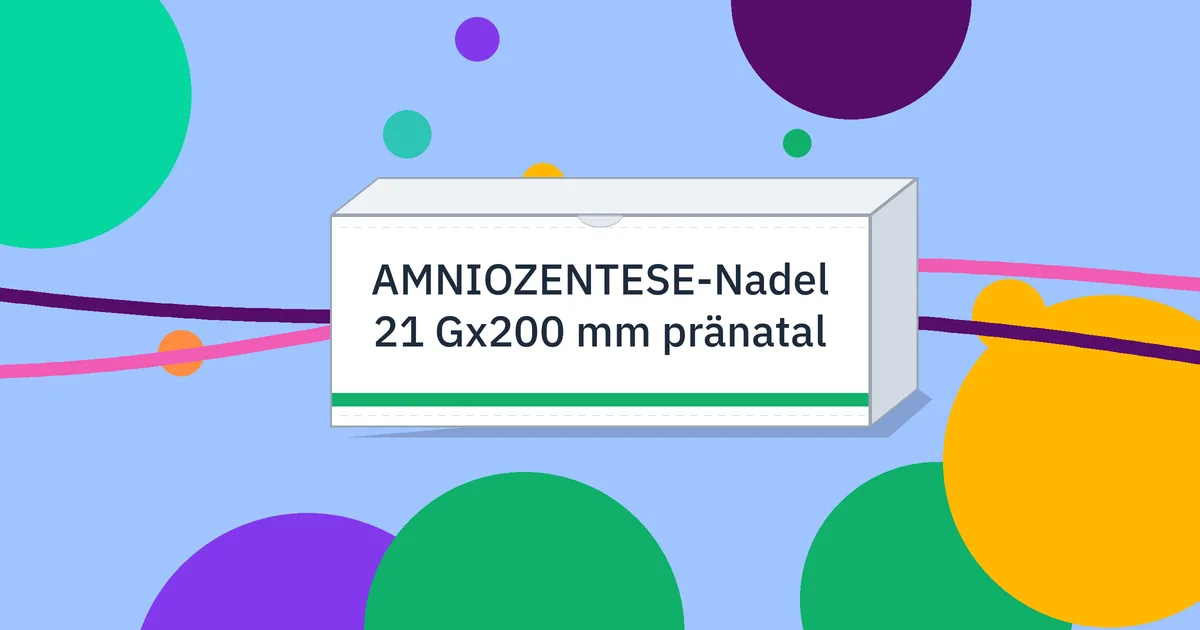 Symbolbild: Packung mit der Aufschrift AMNIOZENTESE-Nadel 21 Gx200 mm pränatal (PZN 17926919) – Verfügbarkeit und Bezug in Apotheken in Frankfurt am Main