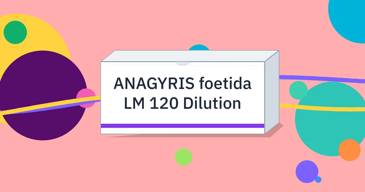 Symbolbild: Packung mit der Aufschrift ANAGYRIS foetida LM 120 Dilution (PZN 13328647) – Verfügbarkeit und Bezug in Apotheken in Frankfurt am Main