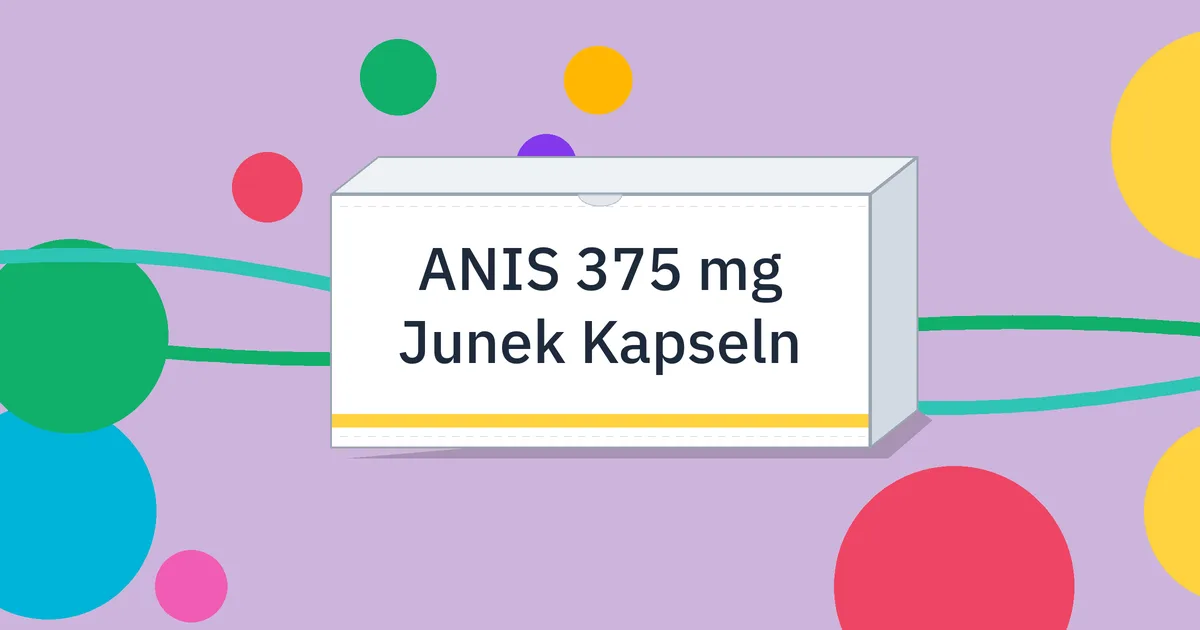 Symbolbild: Packung mit der Aufschrift ANIS 375 mg Junek Kapseln (PZN 10051062) – Verfügbarkeit und Bezug in Apotheken in Frankfurt am Main