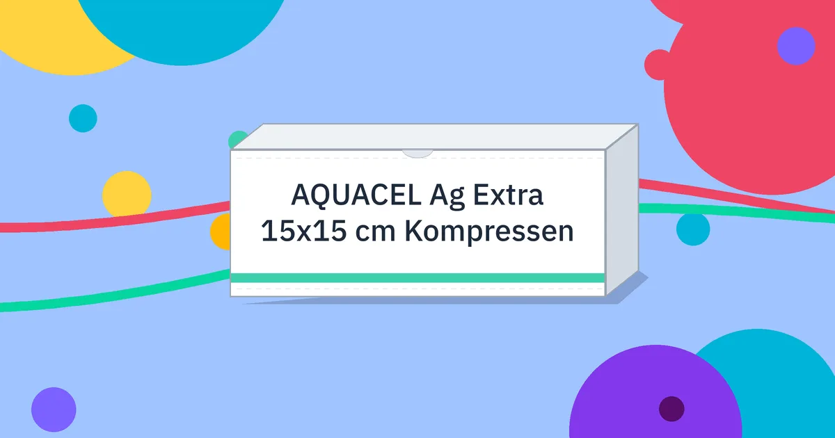 Symbolbild: Packung mit der Aufschrift AQUACEL Ag Extra 15x15 cm Kompressen (PZN 18126055) – Verfügbarkeit und Bezug in Apotheken in Frankfurt am Main