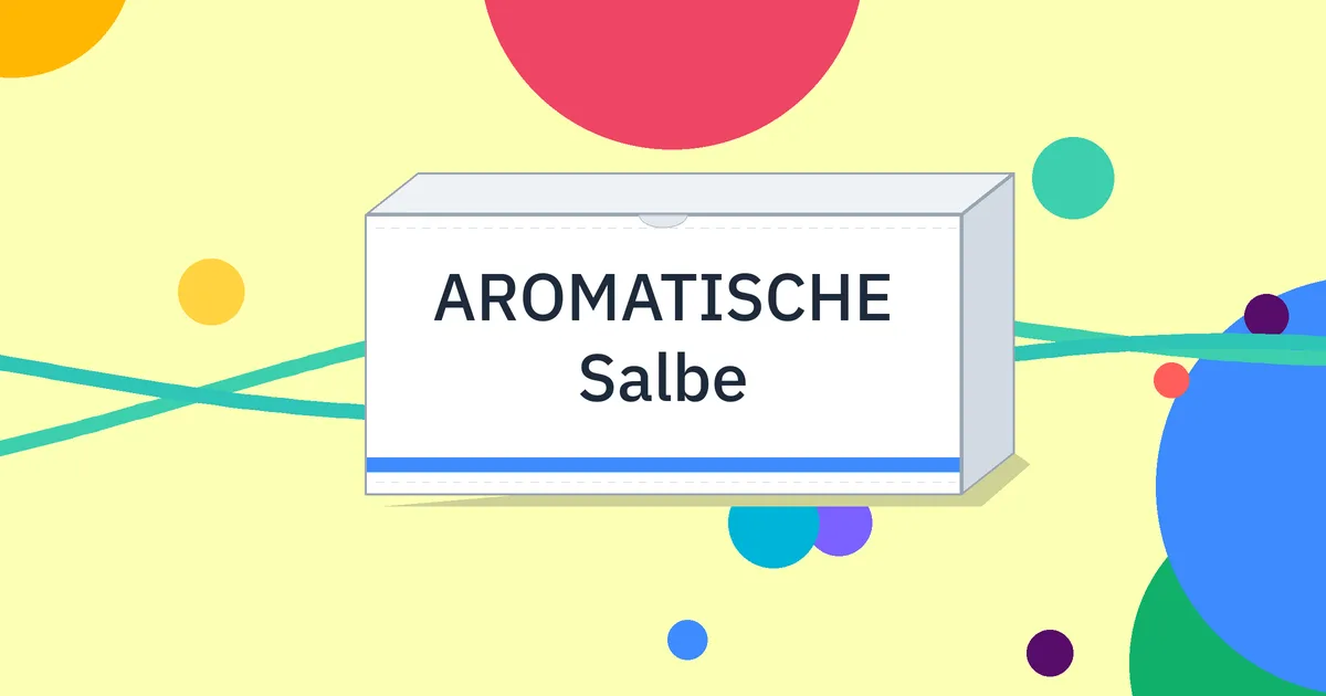 Symbolbild: Packung mit der Aufschrift AROMATISCHE Salbe (PZN 14249482) – Verfügbarkeit und Bezug in Apotheken in Frankfurt am Main