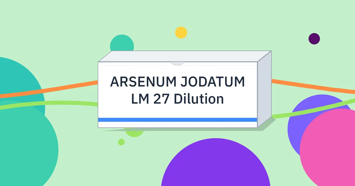 Symbolbild: Packung mit der Aufschrift ARSENUM JODATUM LM 27 Dilution (PZN 12779081) – Verfügbarkeit und Bezug in Apotheken in Frankfurt am Main