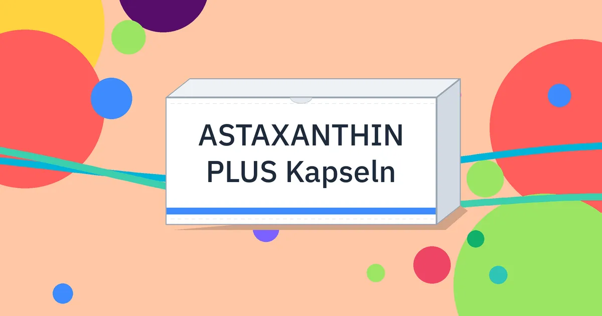Symbolbild: Packung mit der Aufschrift ASTAXANTHIN PLUS Kapseln (PZN 16679583) – Verfügbarkeit und Bezug in Apotheken in Frankfurt am Main