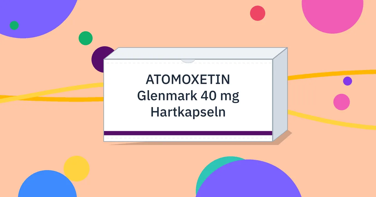 Symbolbild: Packung mit der Aufschrift ATOMOXETIN Glenmark 40 mg Hartkapseln (PZN 15211530) – Verfügbarkeit und Bezug in Apotheken in Frankfurt am Main