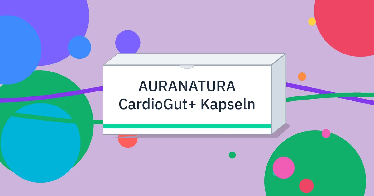 Symbolbild: Packung mit der Aufschrift AURANATURA CardioGut+ Kapseln (PZN 19552771) – Verfügbarkeit und Bezug in Apotheken in Frankfurt am Main