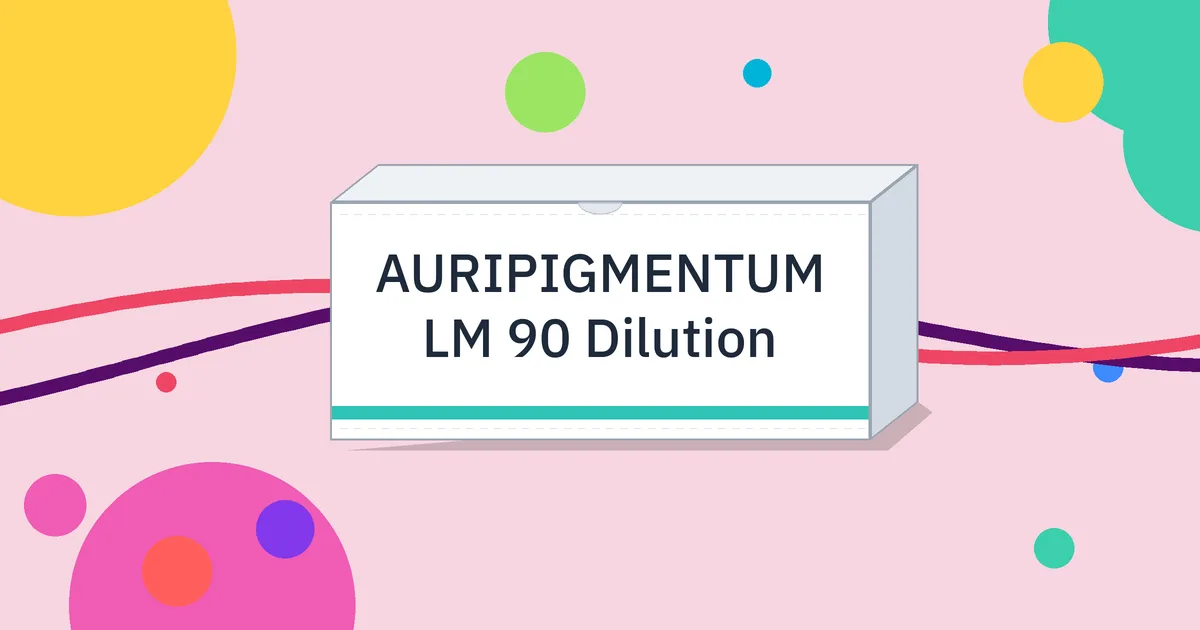 Symbolbild: Packung mit der Aufschrift AURIPIGMENTUM LM 90 Dilution (PZN 12783214) – Verfügbarkeit und Bezug in Apotheken in Frankfurt am Main