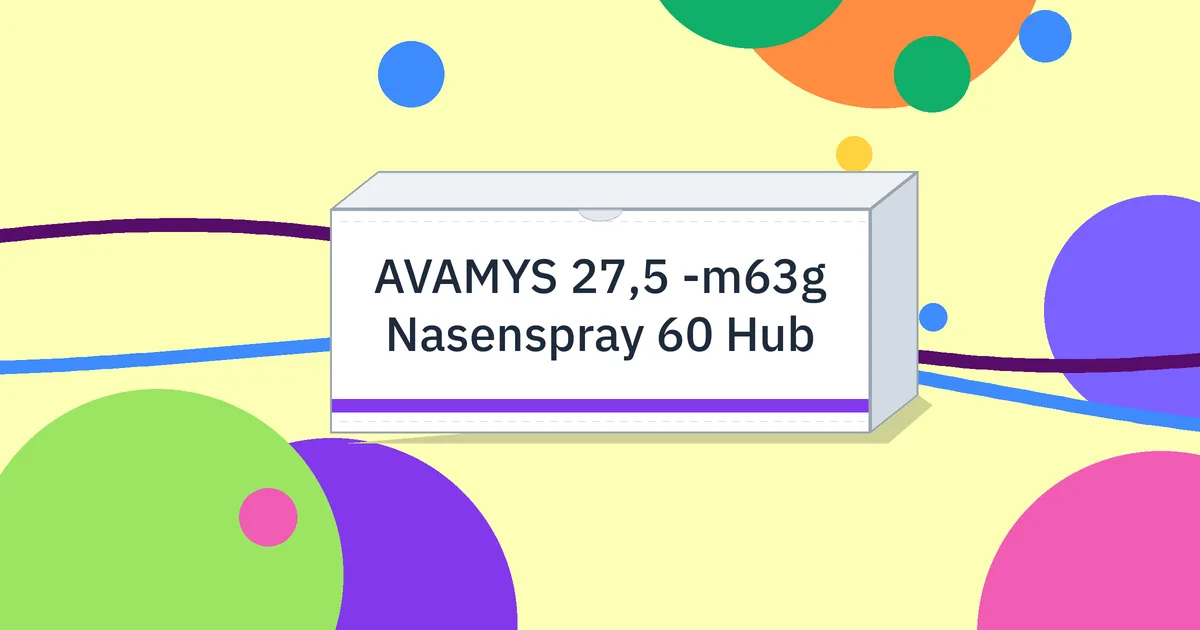 Symbolbild: Packung mit der Aufschrift AVAMYS 27,5 -m63g Nasenspray 60 Hub (PZN 01329937) – Verfügbarkeit und Bezug in Apotheken in Frankfurt am Main