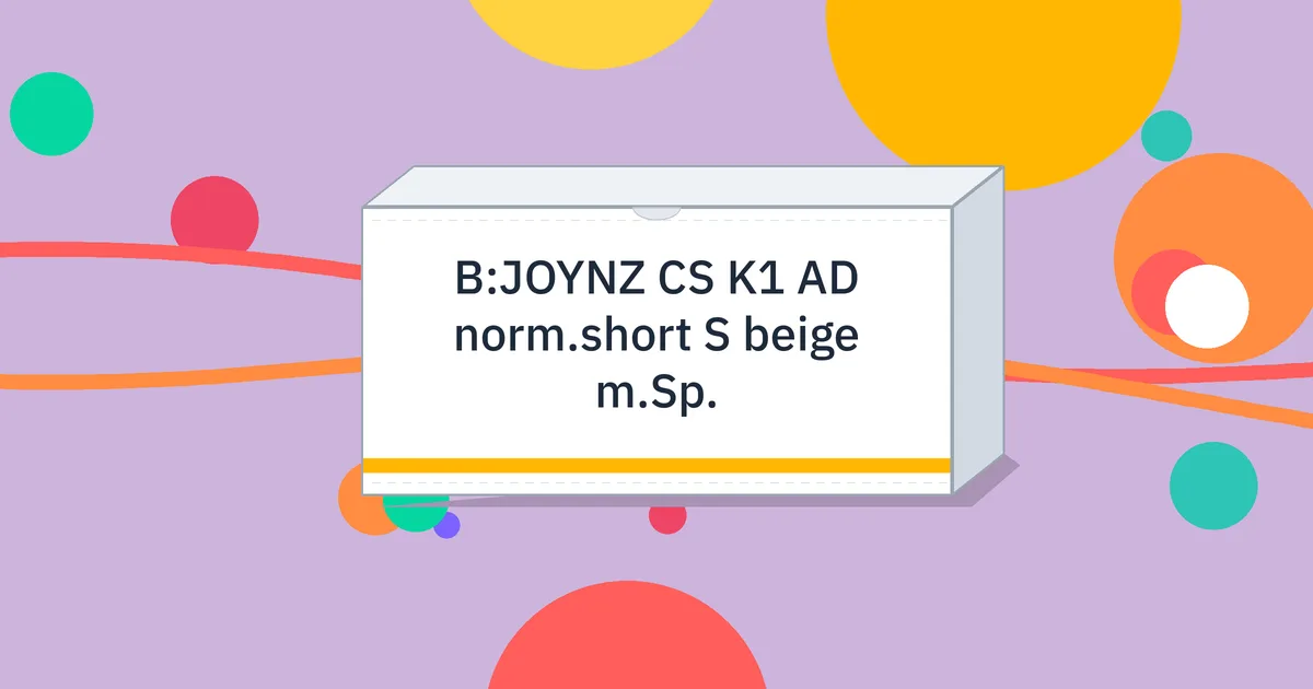 Symbolbild: Packung mit der Aufschrift B:JOYNZ CS K1 AD norm.short S beige m.Sp. (PZN 20527732) – Verfügbarkeit und Bezug in Apotheken in Frankfurt am Main