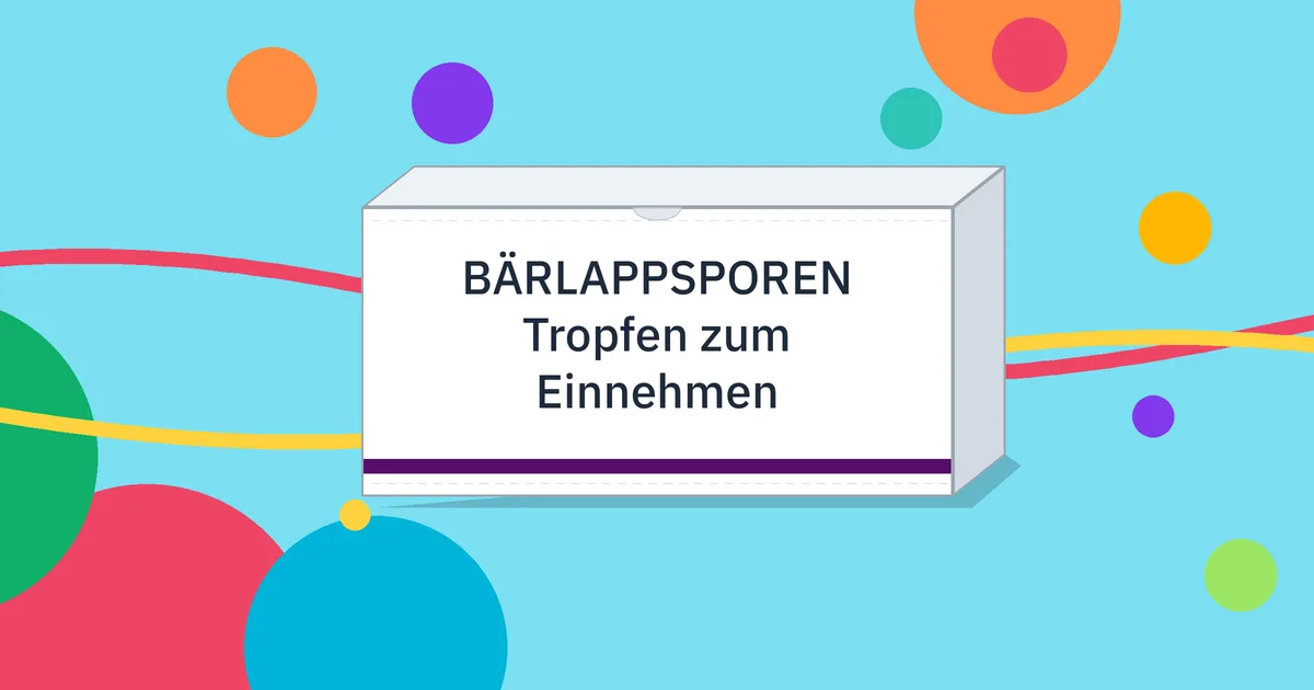 Symbolbild: Packung mit der Aufschrift BÄRLAPPSPOREN Tropfen zum Einnehmen (PZN 11866292) – Verfügbarkeit und Bezug in Apotheken in Frankfurt am Main