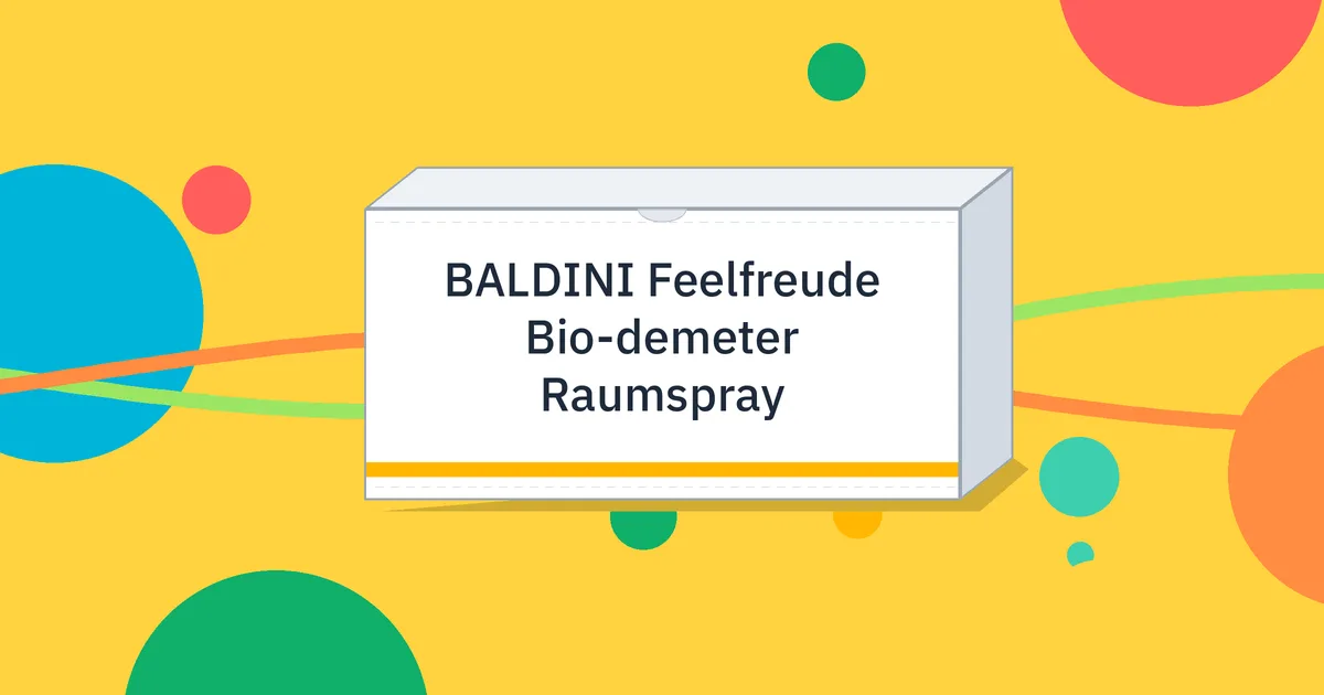 Symbolbild: Packung mit der Aufschrift BALDINI Feelfreude Bio-demeter Raumspray (PZN 12436949) – Verfügbarkeit und Bezug in Apotheken in Frankfurt am Main