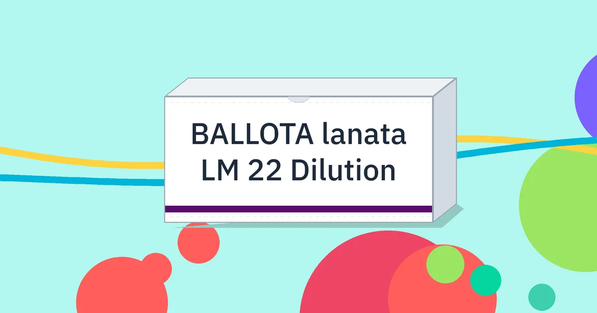 Symbolbild: Packung mit der Aufschrift BALLOTA lanata LM 22 Dilution (PZN 13374191) – Verfügbarkeit und Bezug in Apotheken in Frankfurt am Main