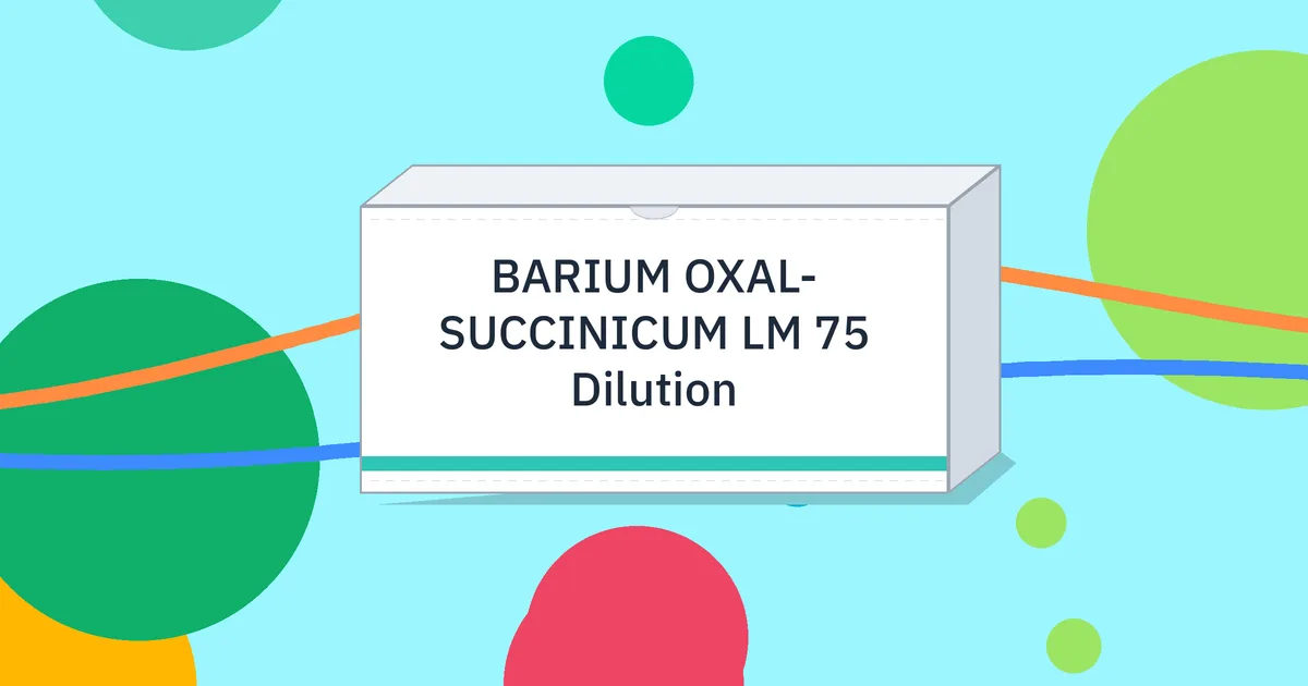 Symbolbild: Packung mit der Aufschrift BARIUM OXAL-SUCCINICUM LM 75 Dilution (PZN 13378941) – Verfügbarkeit und Bezug in Apotheken in Frankfurt am Main