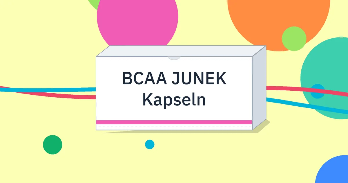 Symbolbild: Packung mit der Aufschrift BCAA JUNEK Kapseln (PZN 10732187) – Verfügbarkeit und Bezug in Apotheken in Frankfurt am Main