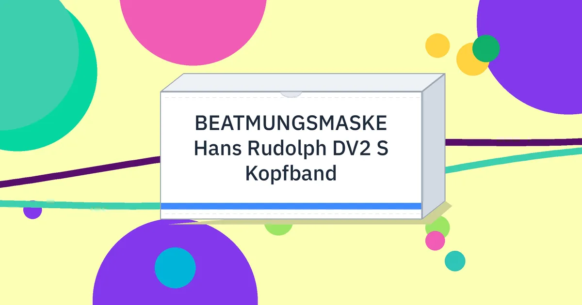 Symbolbild: Packung mit der Aufschrift BEATMUNGSMASKE Hans Rudolph DV2 S Kopfband (PZN 17304046) – Verfügbarkeit und Bezug in Apotheken in Frankfurt am Main