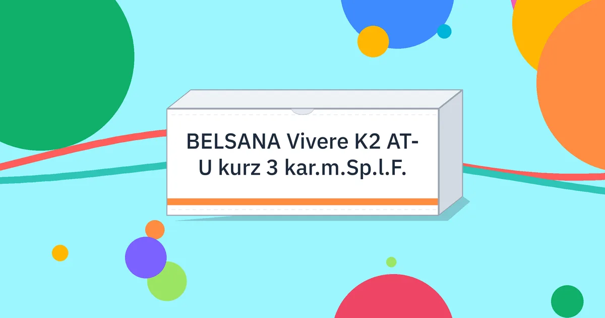 Symbolbild: Packung mit der Aufschrift BELSANA Vivere K2 AT-U kurz 3 kar.m.Sp.l.F. (PZN 08538006) – Verfügbarkeit und Bezug in Apotheken in Frankfurt am Main
