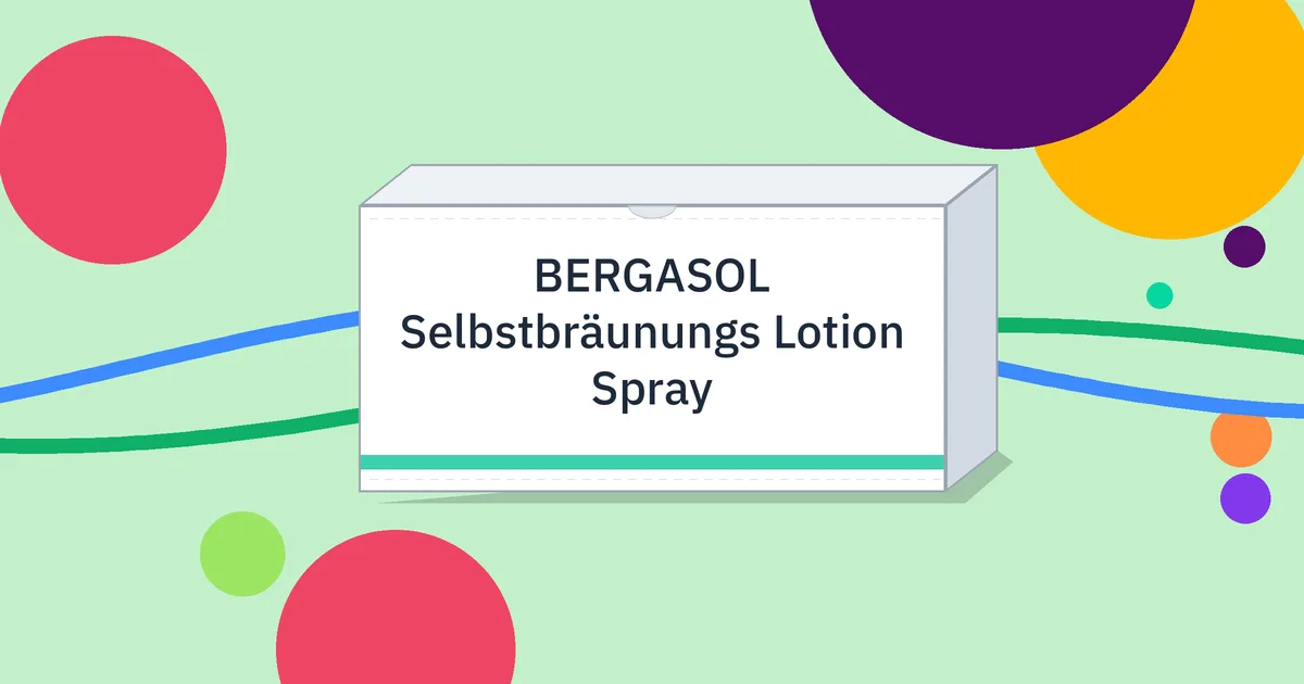 Symbolbild: Packung mit der Aufschrift BERGASOL Selbstbräunungs Lotion Spray (PZN 01340784) – Verfügbarkeit und Bezug in Apotheken in Frankfurt am Main