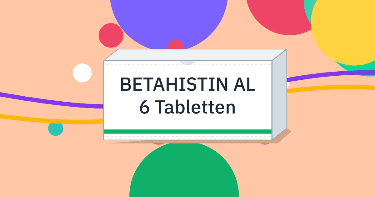 Symbolbild: Packung mit der Aufschrift BETAHISTIN AL 6 Tabletten (PZN 02395362) – Verfügbarkeit und Bezug in Apotheken in Frankfurt am Main