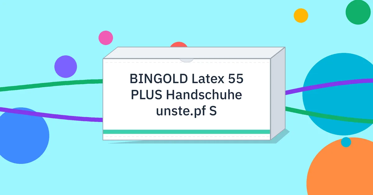 Symbolbild: Packung mit der Aufschrift BINGOLD Latex 55 PLUS Handschuhe unste.pf S (PZN 19472339) – Verfügbarkeit und Bezug in Apotheken in Frankfurt am Main
