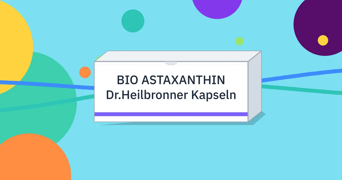 Symbolbild: Packung mit der Aufschrift BIO ASTAXANTHIN Dr.Heilbronner Kapseln (PZN 17880531) – Verfügbarkeit und Bezug in Apotheken in Frankfurt am Main