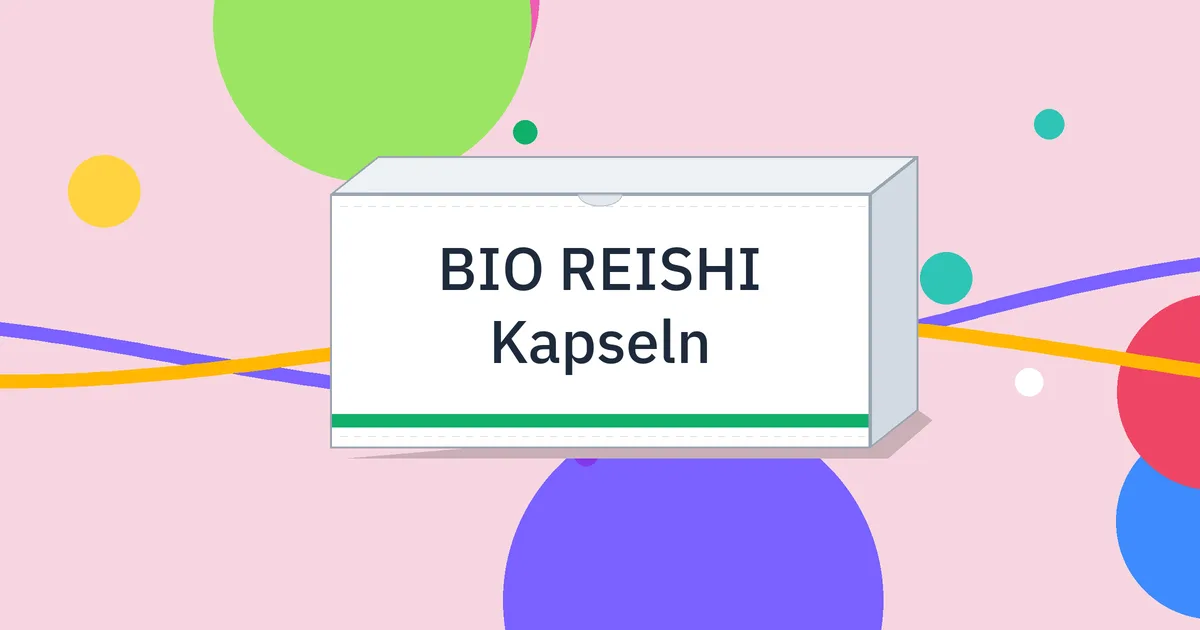 Symbolbild: Packung mit der Aufschrift BIO REISHI Kapseln (PZN 11552056) – Verfügbarkeit und Bezug in Apotheken in Frankfurt am Main