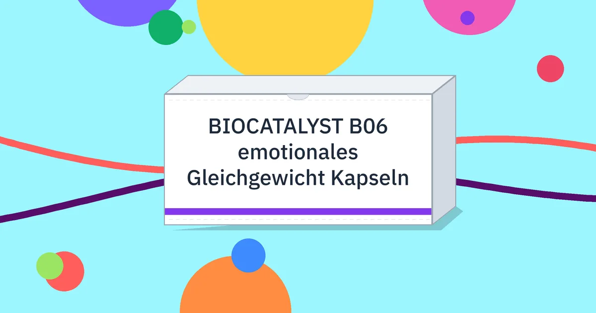 Symbolbild: Packung mit der Aufschrift BIOCATALYST B06 emotionales Gleichgewicht Kapseln (PZN 11674776) – Verfügbarkeit und Bezug in Apotheken in Frankfurt am Main