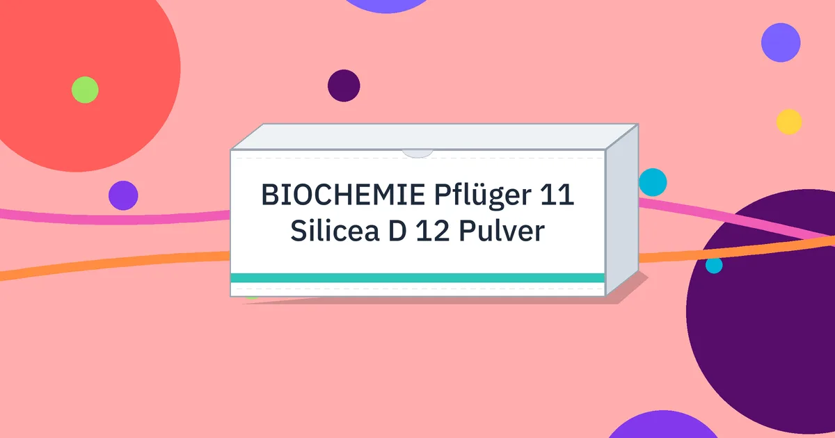 Symbolbild: Packung mit der Aufschrift BIOCHEMIE Pflüger 11 Silicea D 12 Pulver (PZN 06323454) – Verfügbarkeit und Bezug in Apotheken in Frankfurt am Main