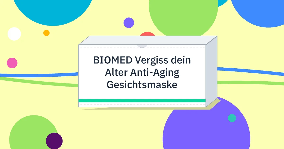 Symbolbild: Packung mit der Aufschrift BIOMED Vergiss dein Alter Anti-Aging Gesichtsmaske (PZN 11554546) – Verfügbarkeit und Bezug in Apotheken in Frankfurt am Main