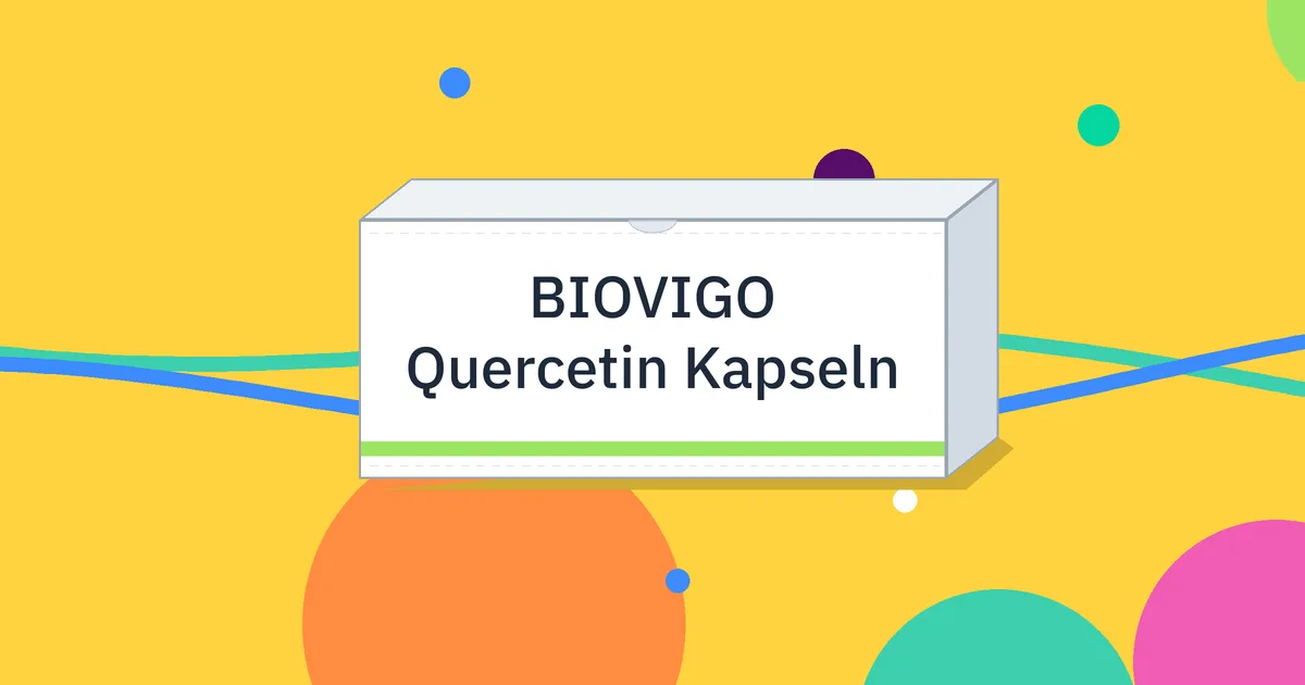 Symbolbild: Packung mit der Aufschrift BIOVIGO Quercetin Kapseln (PZN 18473727) – Verfügbarkeit und Bezug in Apotheken in Frankfurt am Main