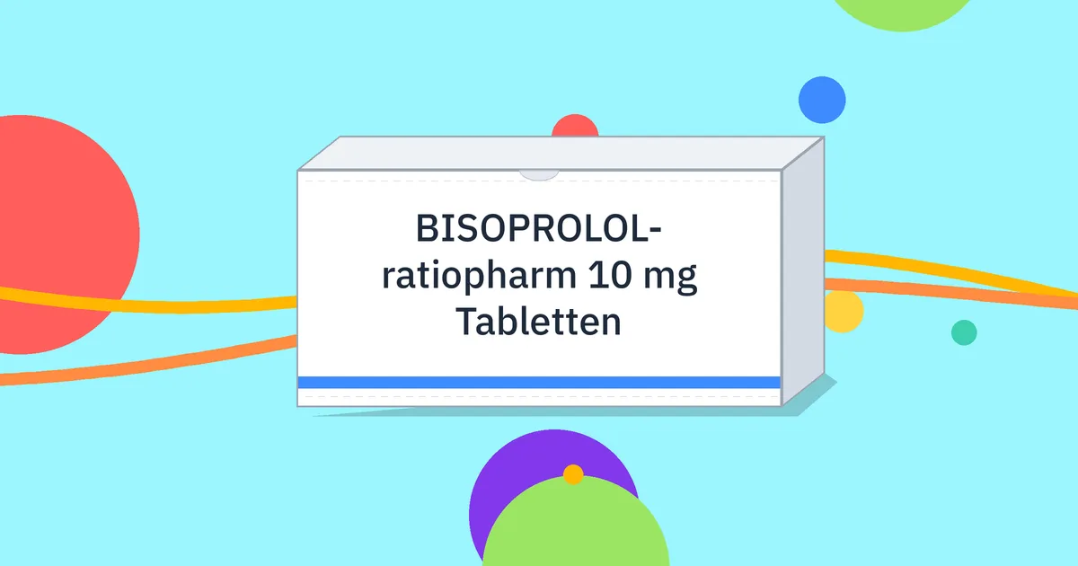 Symbolbild: Packung mit der Aufschrift BISOPROLOL-ratiopharm 10 mg Tabletten (PZN 06866143) – Verfügbarkeit und Bezug in Apotheken in Frankfurt am Main