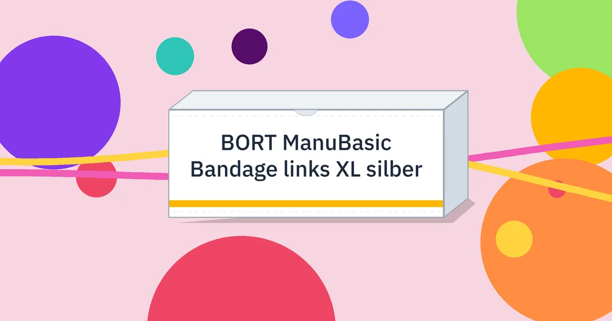 Symbolbild: Packung mit der Aufschrift BORT ManuBasic Bandage links XL silber (PZN 07670152) – Verfügbarkeit und Bezug in Apotheken in Frankfurt am Main