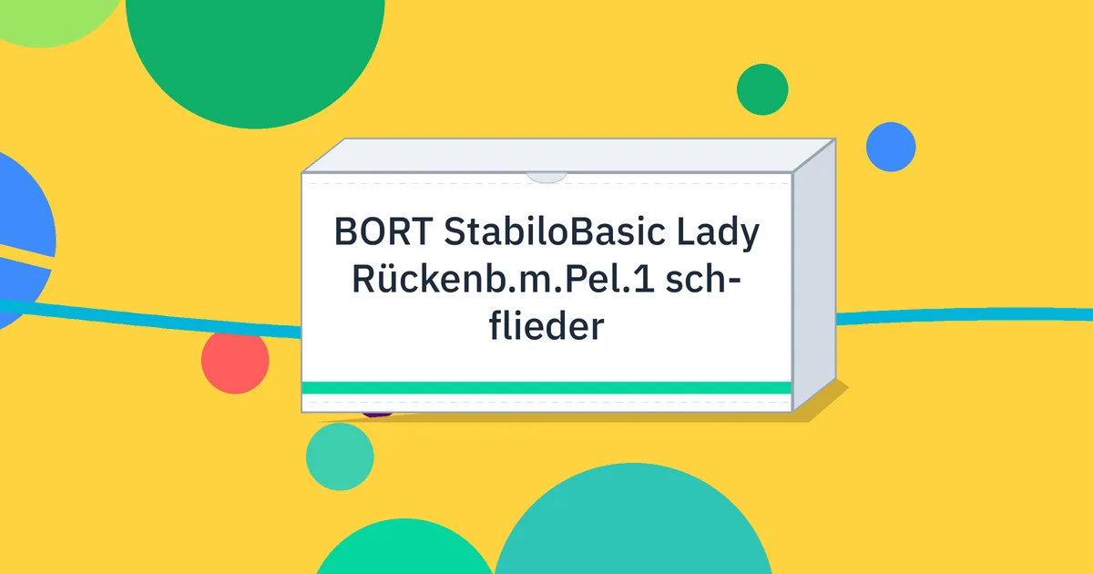 Symbolbild: Packung mit der Aufschrift BORT StabiloBasic Lady Rückenb.m.Pel.1 sch-flieder (PZN 02752810) – Verfügbarkeit und Bezug in Apotheken in Frankfurt am Main