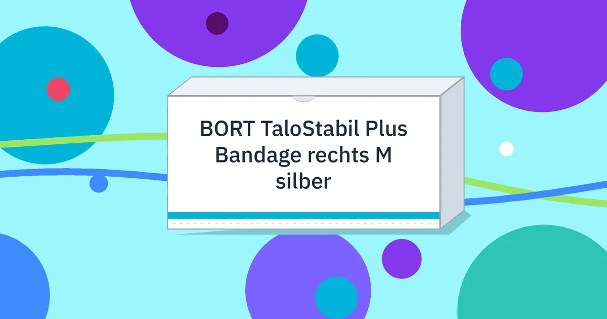 Symbolbild: Packung mit der Aufschrift BORT TaloStabil Plus Bandage rechts M silber (PZN 07672062) – Verfügbarkeit und Bezug in Apotheken in Frankfurt am Main