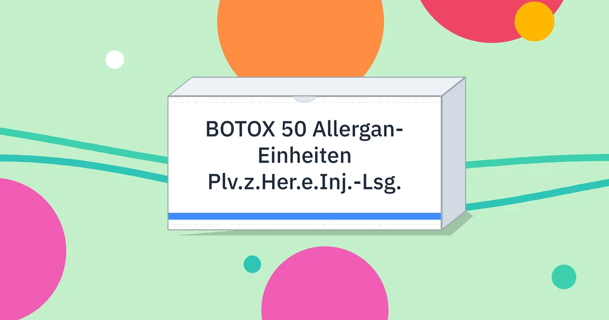 Symbolbild: Packung mit der Aufschrift BOTOX 50 Allergan-Einheiten Plv.z.Her.e.Inj.-Lsg. (PZN 10408104) – Verfügbarkeit und Bezug in Apotheken in Frankfurt am Main