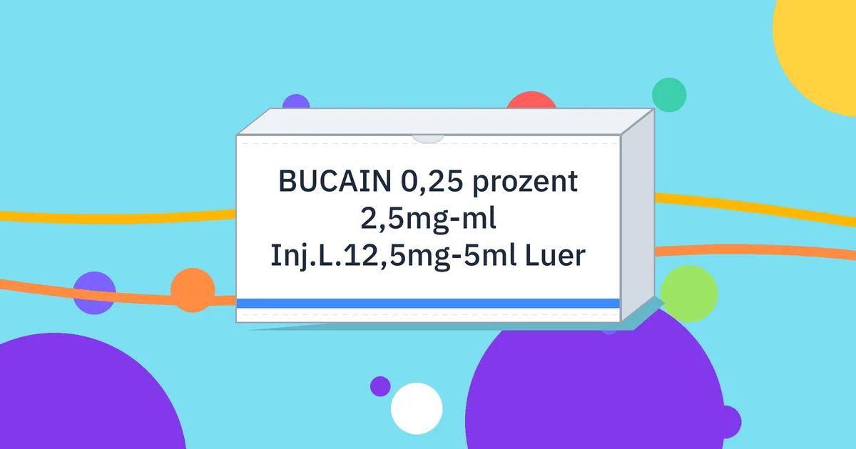 Symbolbild: Packung mit der Aufschrift BUCAIN 0,25 prozent 2,5mg-ml Inj.L.12,5mg-5ml Luer (PZN 11353523) – Verfügbarkeit und Bezug in Apotheken in Frankfurt am Main