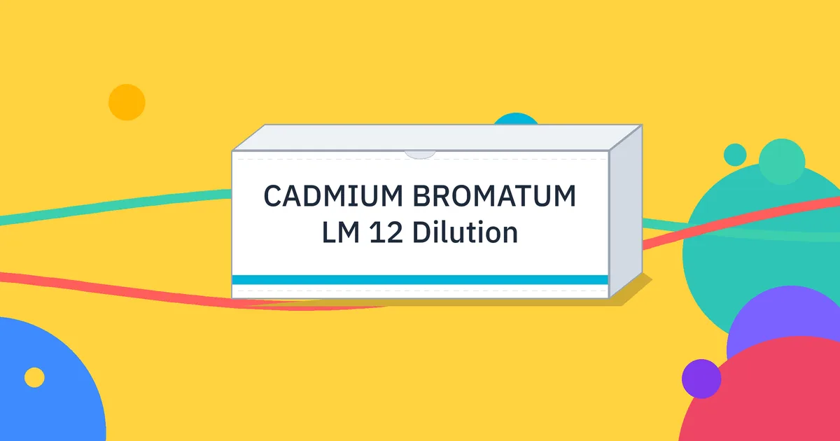 Symbolbild: Packung mit der Aufschrift CADMIUM BROMATUM LM 12 Dilution (PZN 12797831) – Verfügbarkeit und Bezug in Apotheken in Frankfurt am Main