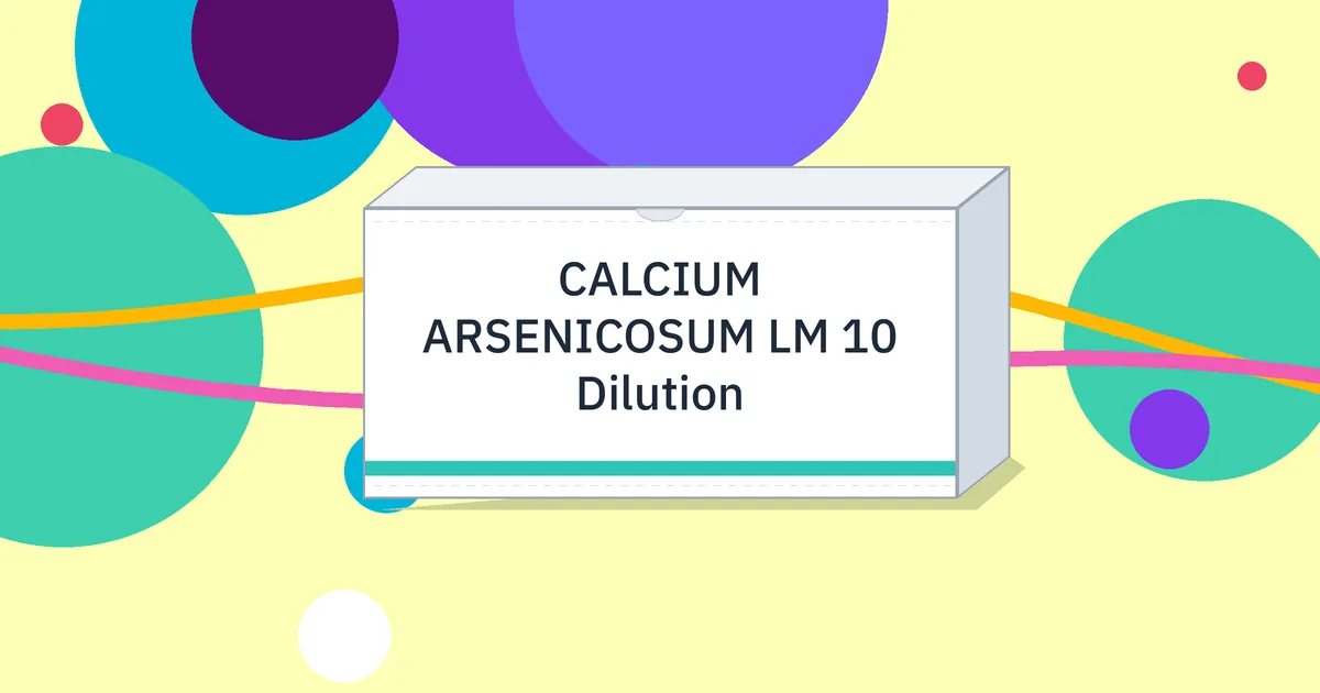Symbolbild: Packung mit der Aufschrift CALCIUM ARSENICOSUM LM 10 Dilution (PZN 12799988) – Verfügbarkeit und Bezug in Apotheken in Frankfurt am Main