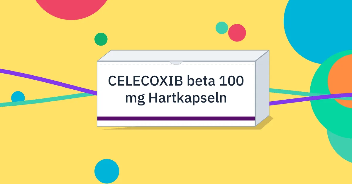 Symbolbild: Packung mit der Aufschrift CELECOXIB beta 100 mg Hartkapseln (PZN 05395405) – Verfügbarkeit und Bezug in Apotheken in Frankfurt am Main
