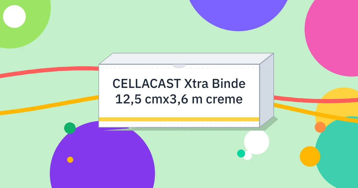 Symbolbild: Packung mit der Aufschrift CELLACAST Xtra Binde 12,5 cmx3,6 m creme (PZN 14252863) – Verfügbarkeit und Bezug in Apotheken in Frankfurt am Main