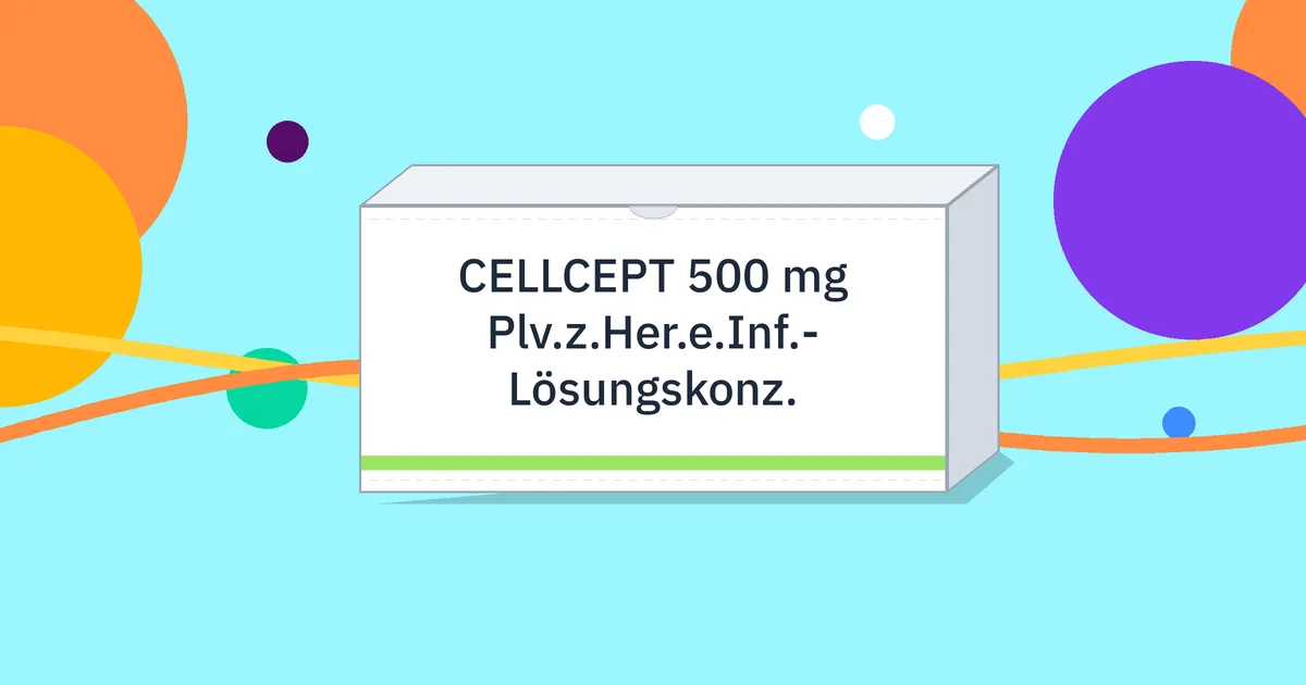 Symbolbild: Packung mit der Aufschrift CELLCEPT 500 mg Plv.z.Her.e.Inf.-Lösungskonz. (PZN 19396242) – Verfügbarkeit und Bezug in Apotheken in Frankfurt am Main