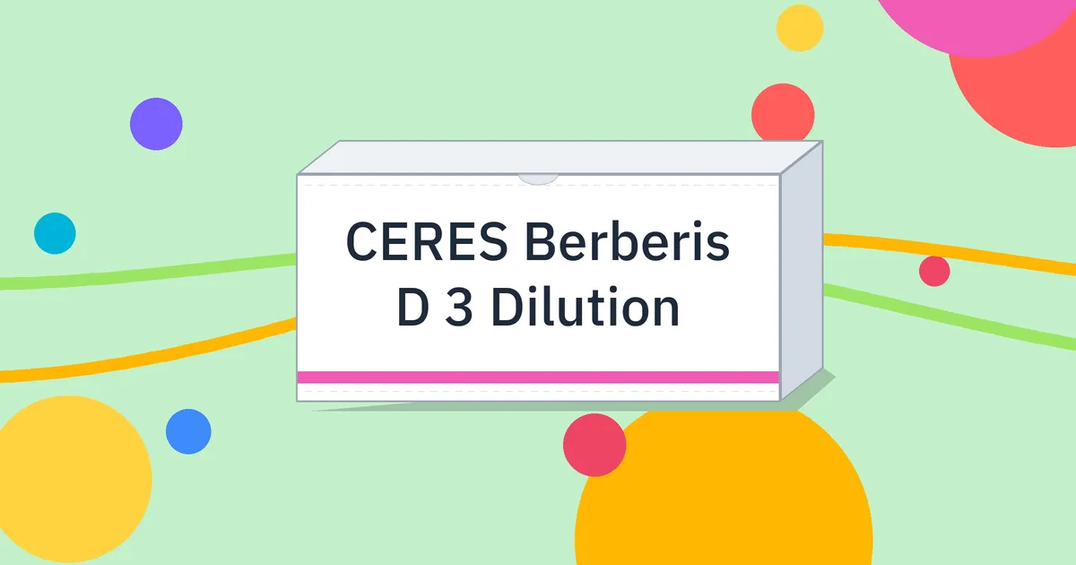 Symbolbild: Packung mit der Aufschrift CERES Berberis D 3 Dilution (PZN 00893245) – Verfügbarkeit und Bezug in Apotheken in Frankfurt am Main